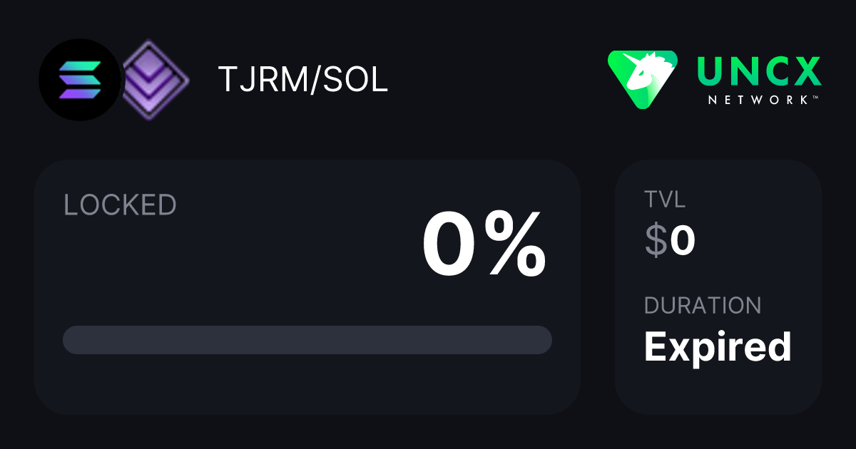 Locks for SOL / TJRM Pool