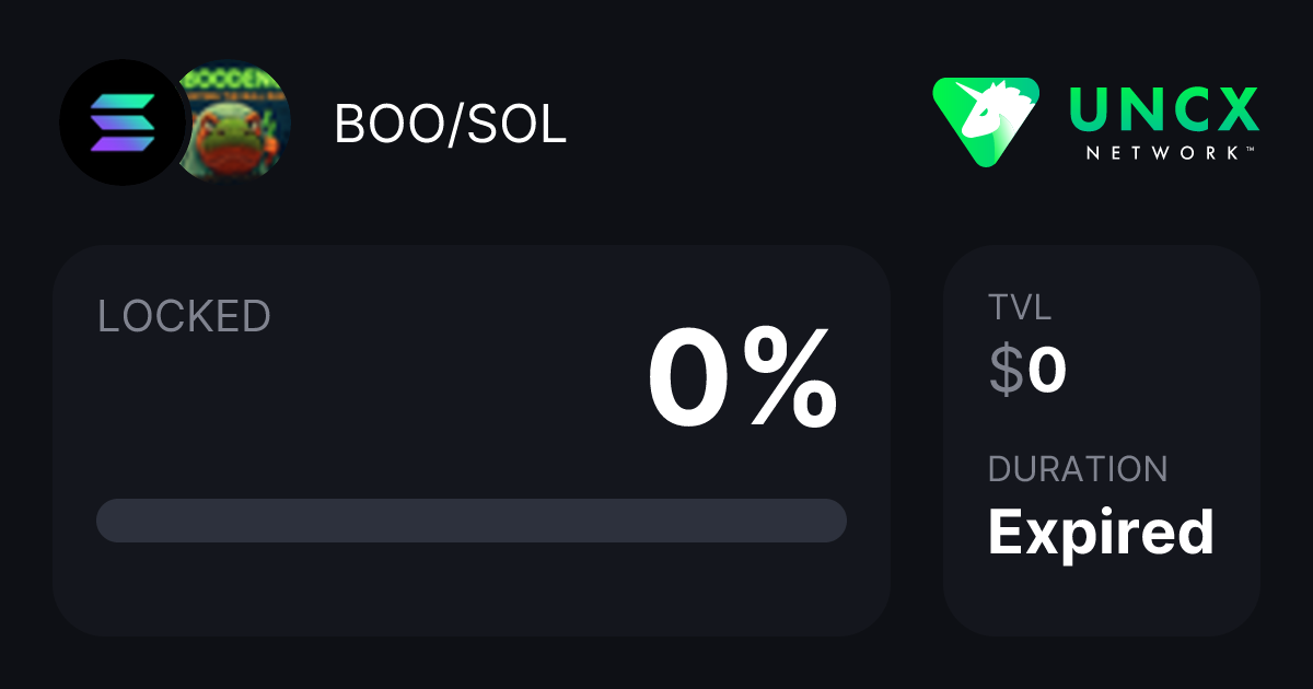Locks for SOL / BOO Pool